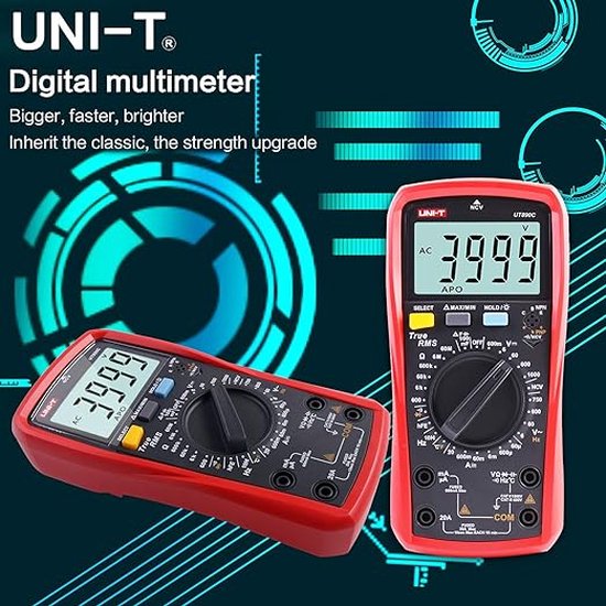UNI-T UT890C Testeur de multimètre numérique professionnel Voltmètre ...