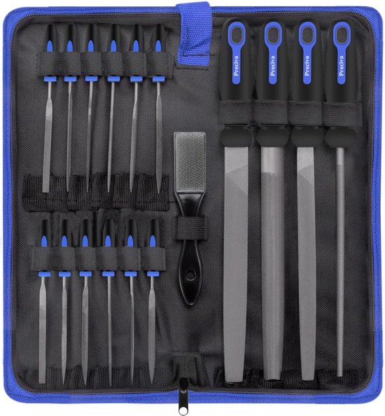 Vijlenset, 16-delig, werkplaatsvijl, set incl. platte vijl, halfronde ...