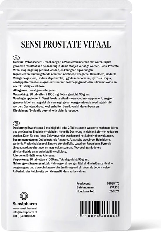 Sensipharm Sensi Prostate Vitaal - Voedingssupplement bij ...