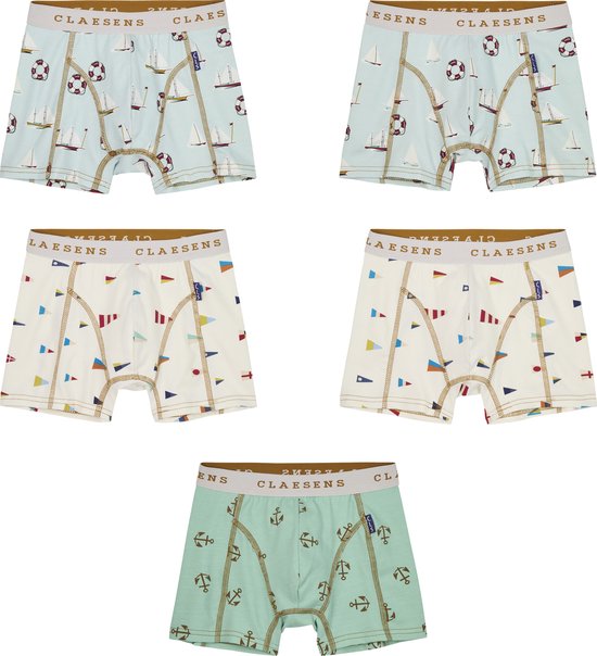 Claesen's Boxer 5 Pack Jongens Onderbroek - MultiSailor - Maat 152 | bol