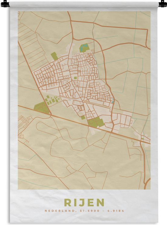 Wandkleed - Wanddoek - Kaart - Plattegrond - Stadskaart - Rijen ...