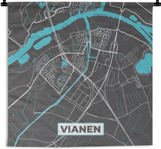Wandkleed - Wanddoek - Vianen - Plattegrond - Kaart - Stadskaart ...