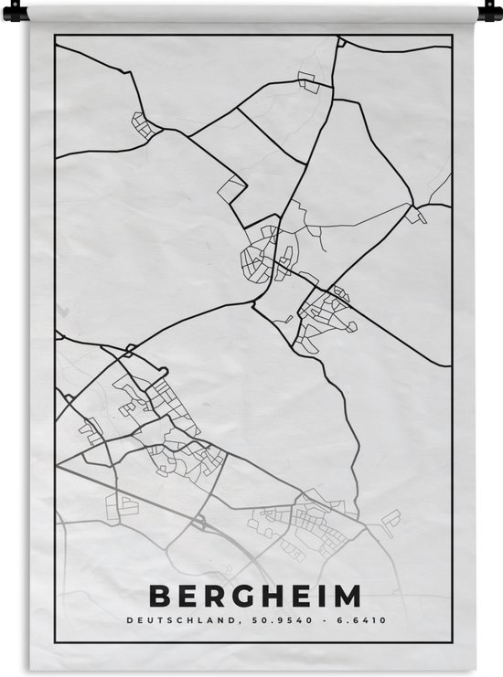 Wandkleed - Wanddoek - Kaart - Bergheim - Plattegrond - Stadskaart ...
