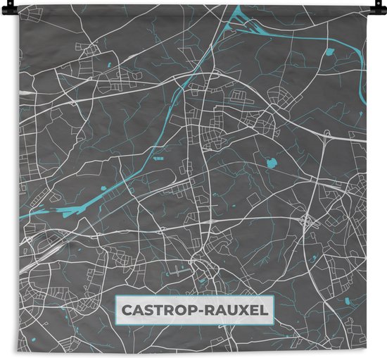 Wandkleed - Wanddoek - Stadskaart – Plattegrond – Duitsland – Blauw ...