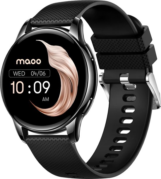 Maoo Ventura AMOLED Smartwatch Dames - RVS en Siliconen Bandje ...