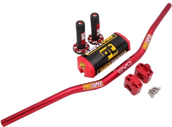 Motor Stuur Pro Taper Rood Pakket met adapter 28.5 / 22 mm Fatbar ...