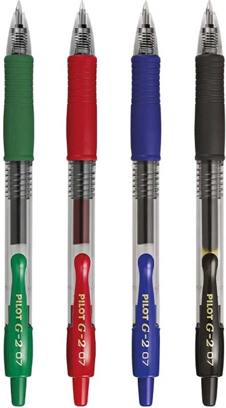 Pilot G-2 07 Set2Go rollerball set van 4 basis kleuren | bol