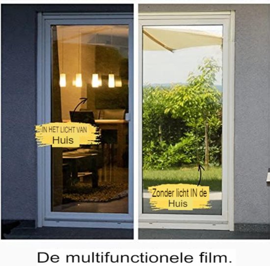 Raamfolie anti inkijk spiegeleffect - Raamfolie zelfklevend - Raamfolie ...