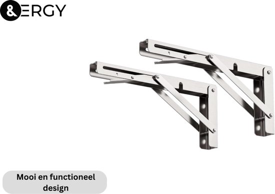 &ERGY - Inklapbare Plankdrager – 35 cm - tot 50 KG - Wit- 2 stuks ...