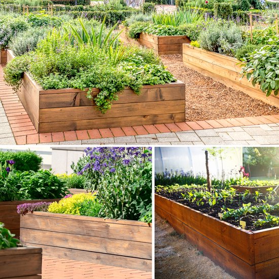 GEIMPREGNEERDE Kweekbak planten – Moestuinbak 240x100x27cm INCL ...