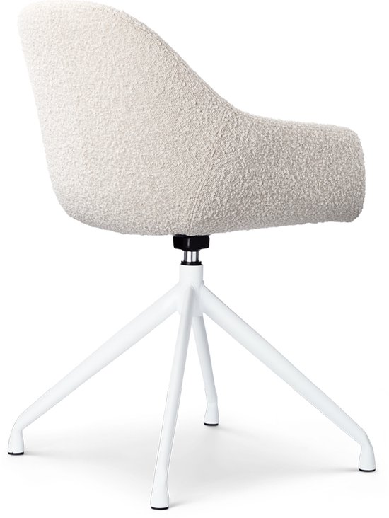 Nolon Nola-Mae Eetkamerstoelen Set van 2 Bouclé Beige - Draaibaar - met ...