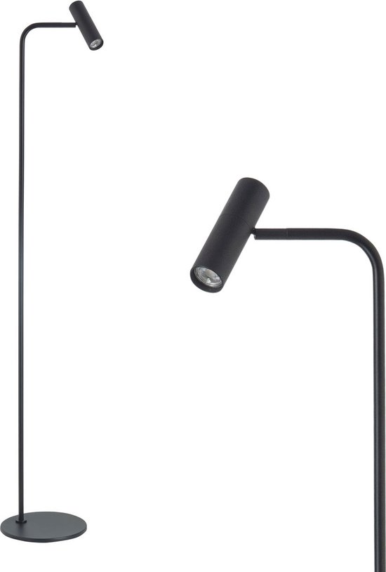 Moderne Trend leeslamp | 1 lichts | zwart | metaal | GU10 | 132 cm hoog ...