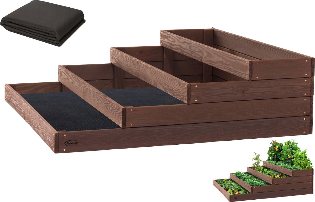 GEIMPREGNEERDE Kweekbak planten – Moestuinbak 120x120cm INCL ...