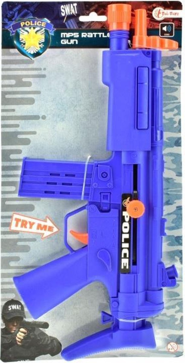 Toi-toys Police Mp5 Pistolet À Cliquet Bleu 37 Cm | bol.com