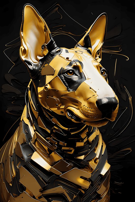 Hondenposter | Terrier Poster | Hond Abstract | Dierenposter | Goud ...