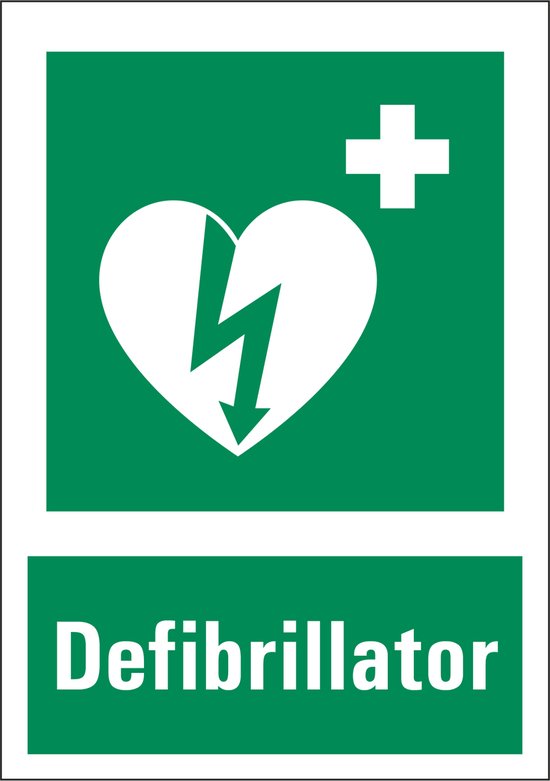 Defibrillator sticker met tekst 297 x 420 mm | bol