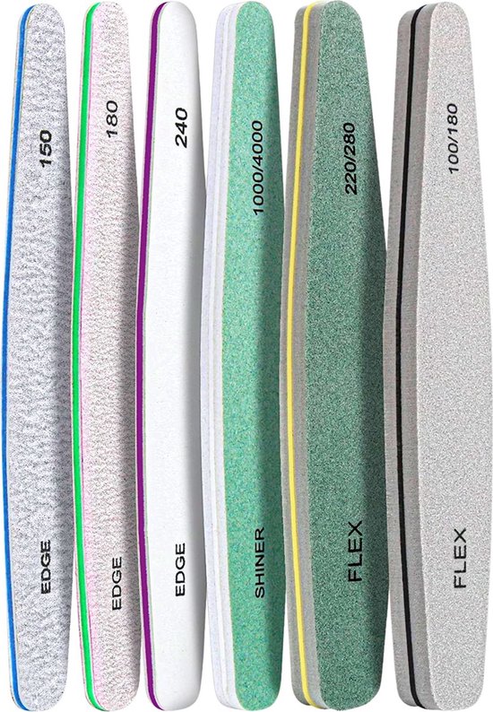 YUBBI 6 stuks Nagelvijl Zebra Vijl - Manicure Set - Buffer - Polijsten ...