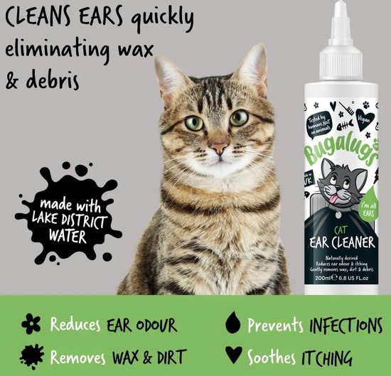 Bugalugs Cat Ear Cleaner 200ml | bol