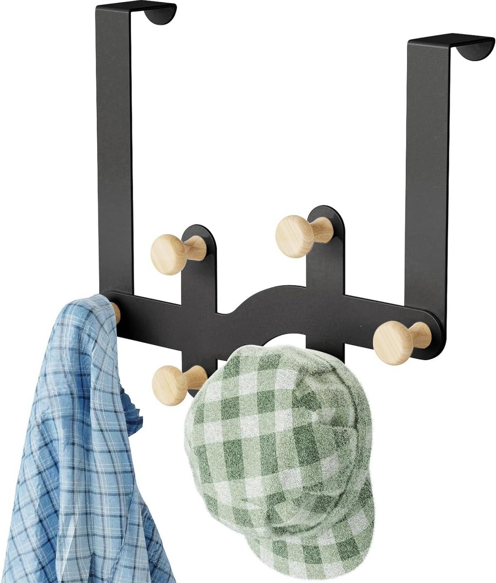 Deurhaak Zwart - Deurhaak om op te hangen - Zwarte kapstokdeur ...