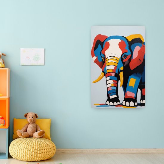 Olifant kleurrijk poster - Olifant posters - Poster modern ...