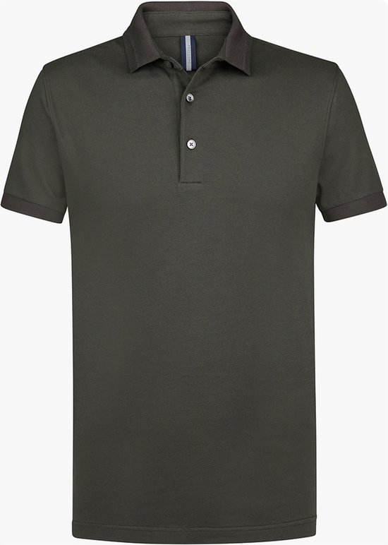 Profuomo slim fit heren polo - groen - Maat: M | bol