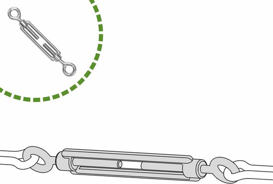AMIG Spanschroeven/draadspanner met oog/oog - 1x - 11cm - verzinkt ...