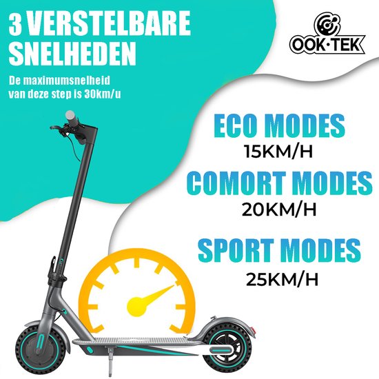 Ooktek Elektrische Step - Snelheid tot 31km/h - 25km Bereik - Dubbele remveiligheid -... | bol