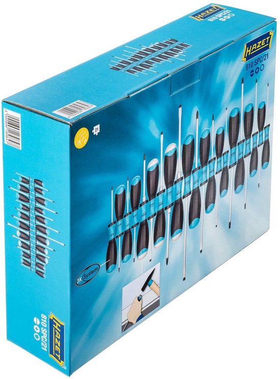 Hazet JumboX Schroevendraaierset Werkplaats 21-delig Plat, Kruiskop Phillips, Binnen-Torx | bol