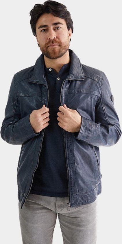 Donders 1860 Lederen jack Blauw Leather Jacket 52469/784 | bol
