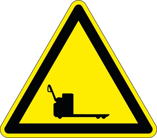 Pas op elektrische palletwagens sticker 50 mm - 10 stuks per kaart | bol
