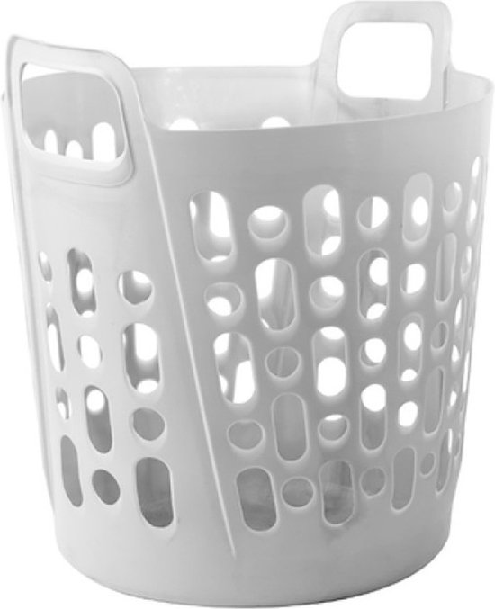 Flexibele wasmand - wit - 45 liter - kunststof - 41 x 44 x 48 cm | bol