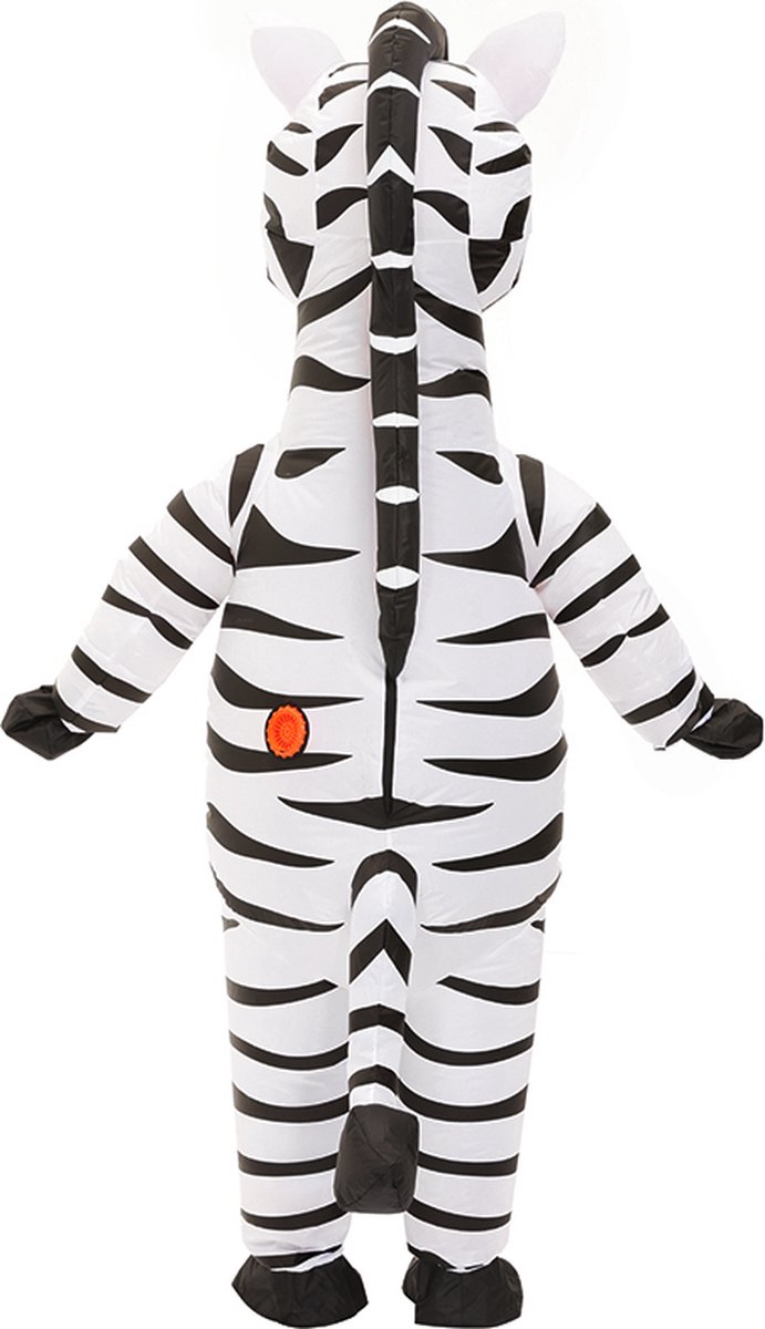KIMU® Opblaas Kostuum Zebra - Opblaasbaar pak - Zebrapak Mascotte ...