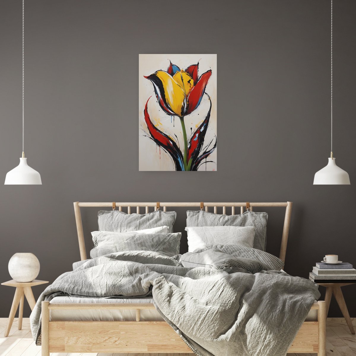 Tulp Jackson Pollock stijl poster - Tulp wanddecoratie - Posters ...
