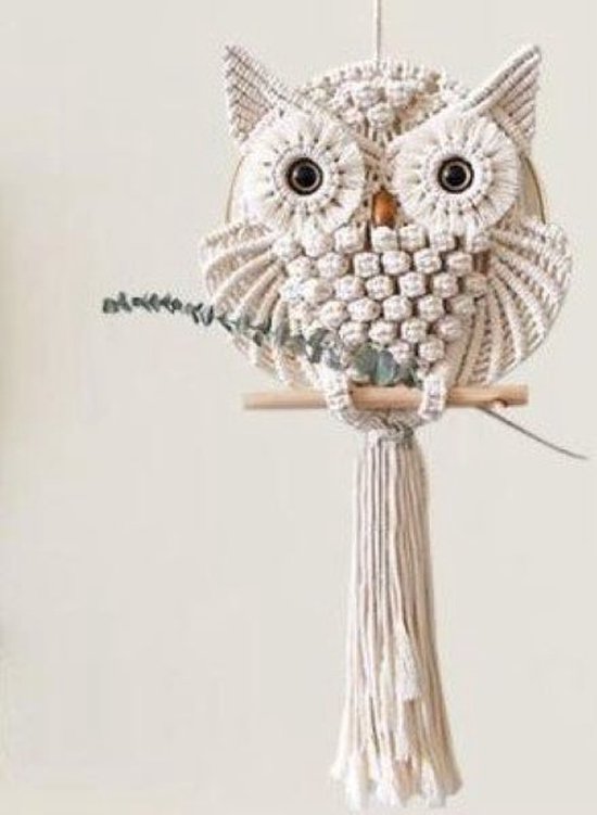 Macramé wanddecoratie Uil | bol