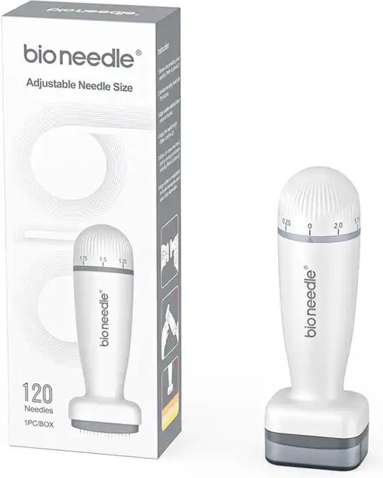 Bioneedle Dermastamp Verstelbaar Microneedling - Vernieuwde Dermaroller ...