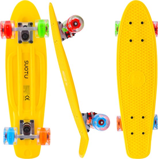 Suotu Skateboard - Skateboard Jongens – Wielen met LED-verlichting ...