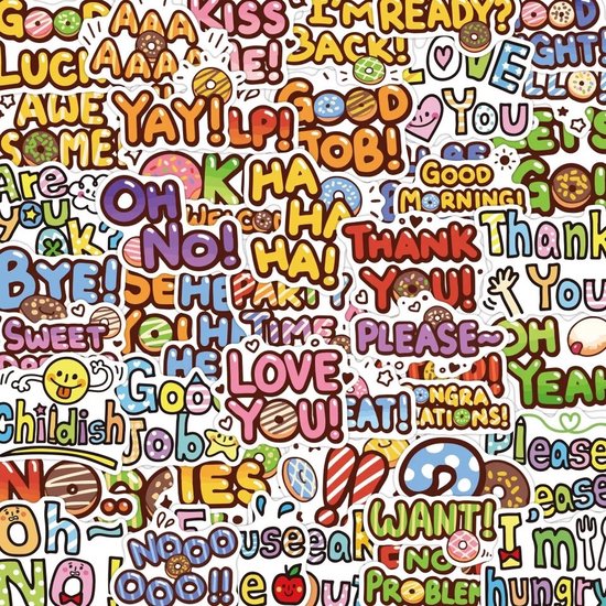 Engelse Quotes Stickers 50 Stuks | Teksten Stickers | Woorden ...