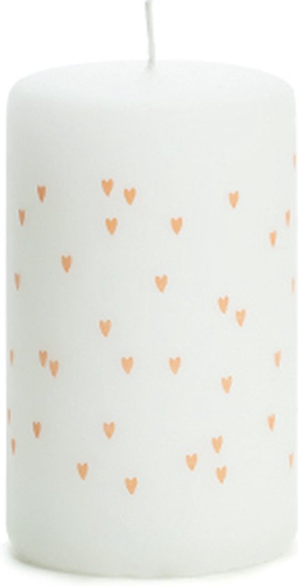 Rustik Lys - stompkaars - Ø6x10 cm - by Kimmi - hearts - 2 stuks | bol