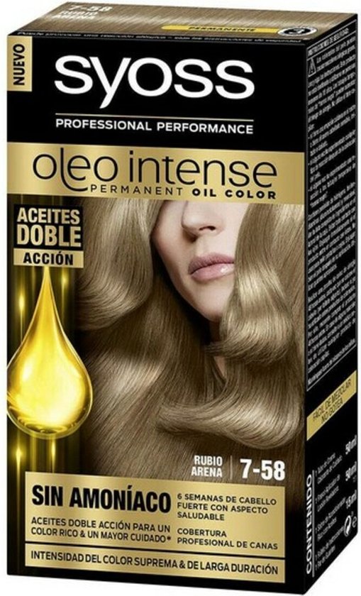 Permanente Kleur Syoss Olio Intense Geen ammoniak Nº 7,58 Blond Zand | bol