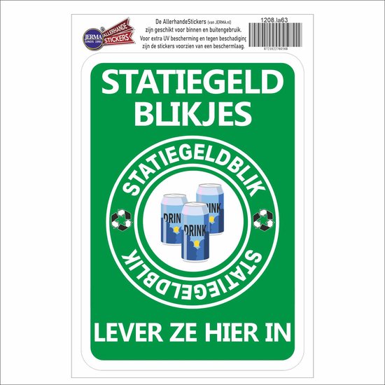 Statiegeld blikjes inleveren sticker | bol