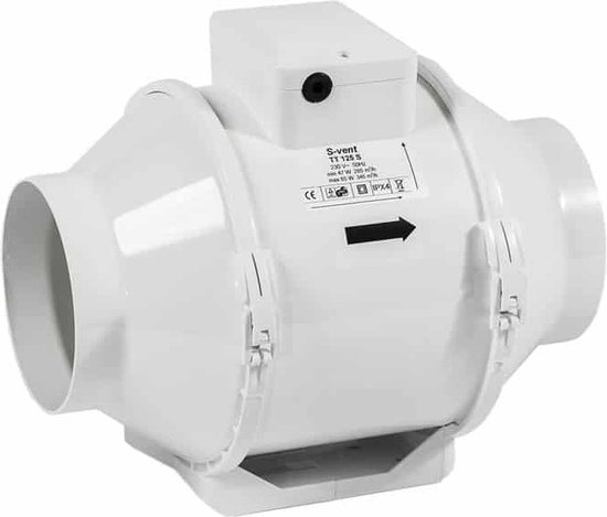 Svent kunststof buisventilator met timer 552m3 Ø 150mm – TT150T | bol Svent kunststof buisventilator met timer 552m3 Ø 150mm – TT150T | bol