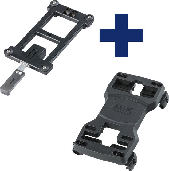 Basil MIK Carrier Plate Bagagedragerplaat + Adapterplaat - Zwart | bol