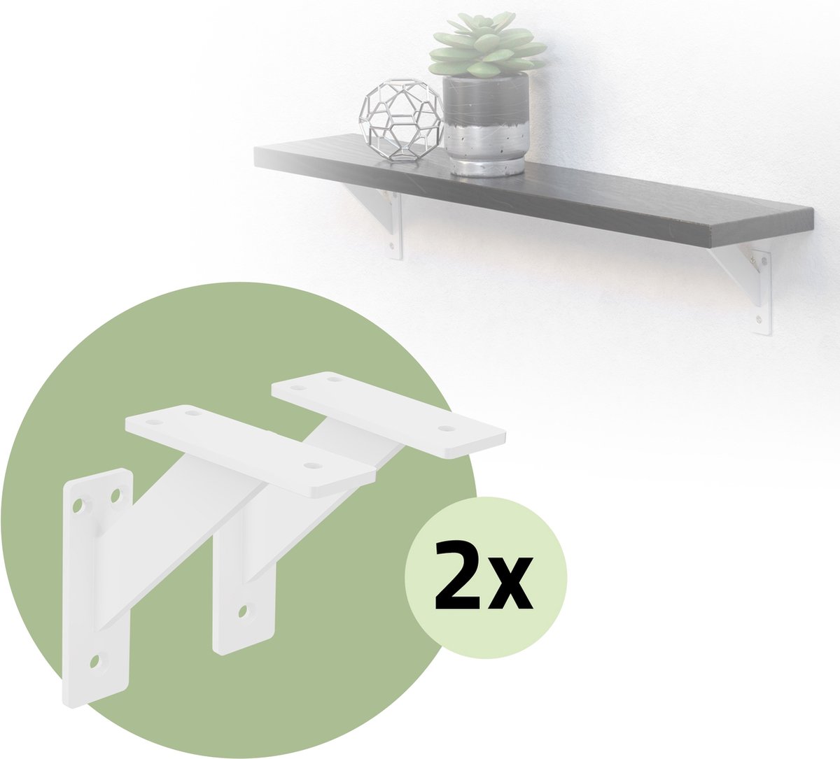 ML-Design 4 stuks plankdrager 120x120 mm, wit, aluminium, zwevende ...