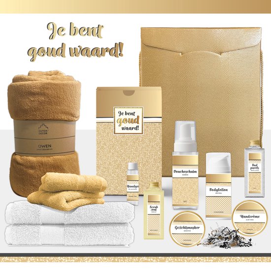 Geschenkset “Je bent goud waard!” - 12 producten - 1740 gram | Luxe Cadeaubox voor... | bol