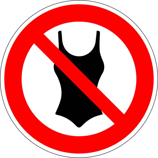 Badkleding verboden sticker 100 mm | bol