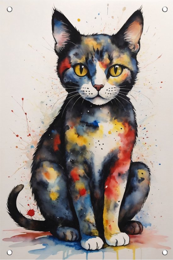 Kat tuinposter - Jackson Pollock stijl posters - Poster katten - Balkon ...