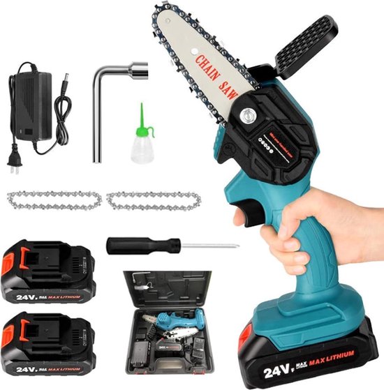 Equivera Mini Kettingzaag - Elektrisch - Mini Kettingzaag Met Accu ...