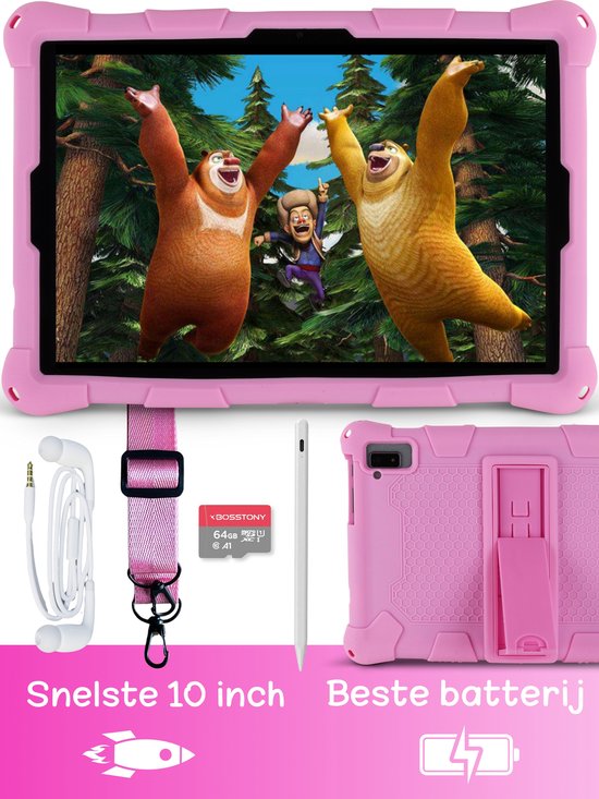 Bosstony® Kindertablet 10 inch - Ouderlijk Toezicht - 6000mAh Batterij ...