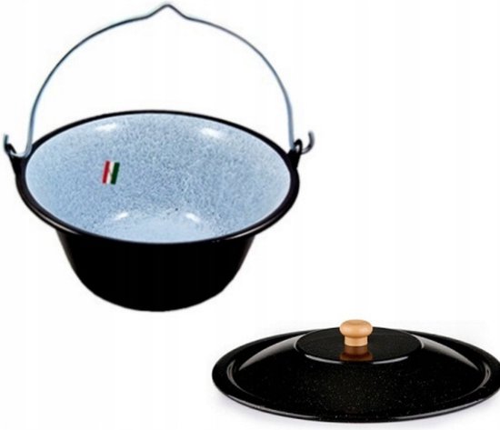 KOOKPAN, met DEKSEL, inhoud 8l. Hongaarse ketel. Voor ook driepoot. | bol
