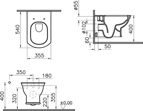 Rim-ex wall-hung WC Pan, with bidet function | bol